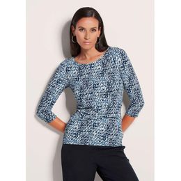 Madeleine Mode MADELEINE Print-Shirt mit U-Boot-Ausschnitt in blau / multicolor | Gr.: 46