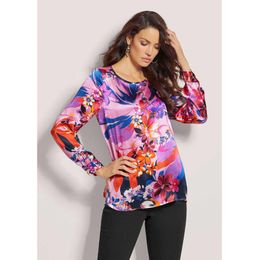 Madeleine Mode MADELEINE Seidenbluse mit Floral-Druck in pink / multicolor | Gr.: 40