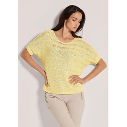 Madeleine Mode MADELEINE Ajour-Pullover mit Glanz-Effekt in vanille | Gr.: 40