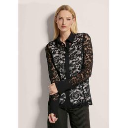 Madeleine Mode MADELEINE Blusenset mit filigraner Spitze in schwarz / wollwei&szlig; | Gr.: 36
