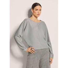 Madeleine Mode MADELEINE Langarm-Shirt mit Glanz-Effekt in silberfarben / grau | Gr.: 38