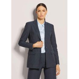 Madeleine Mode MADELEINE Langer, taillierter Blazer in marine / weiß | Gr.: 34