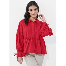 Alba Moda Oversized Bluse mit Plisseedetails in rot | Gr.: 42