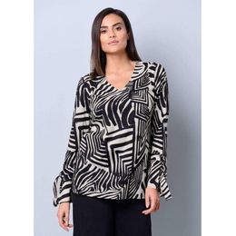 Alba Moda Moderne Bluse mit grafischem Muster in beige | Gr.: 34