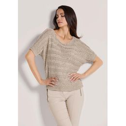 Madeleine Mode MADELEINE Ajour-Pullover mit Glanz-Effekt in berber | Gr.: 40