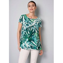 Alba Moda Florale Schlupfbluse mit Sch&ouml;&szlig;chen in gr&uuml;n | Gr.: 34