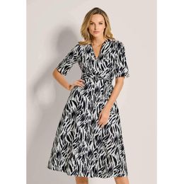 Madeleine Mode MADELEINE Sommerkleid mit G&uuml;rtel, in Wickelform in schwarz / wei&szlig; | Gr.: 38