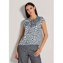 Madeleine Mode MADELEINE Rundhals-Bluse mit Unikat-Print in rauchblau / silbergrau | Gr.: 46