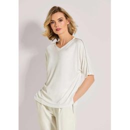 Madeleine Mode MADELEINE V-Shirt mit Strass-Akzenten in wollwei&szlig; / silber | Gr.: 42