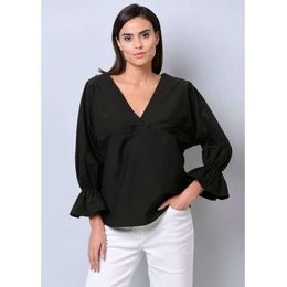 Alba Moda Oversizedbluse mit Volant am &Auml;rmelabschluss in schwarz | Gr.: 34