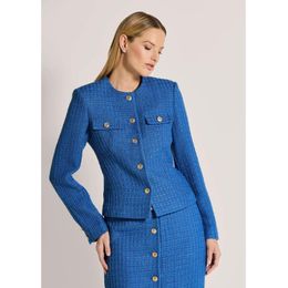 Madeleine Mode MADELEINE Couturiger Kurzblazer mit goldfarbenen Kn&ouml;pfen in royalblau | Gr.: 46