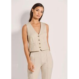 Madeleine Mode MADELEINE Kurze Weste mit floralem Muster in kiesel | Gr.: 46