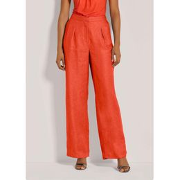 Madeleine Mode MADELEINE Weite Leinenhose mit Bundfalten in blutorange | Gr.: 22