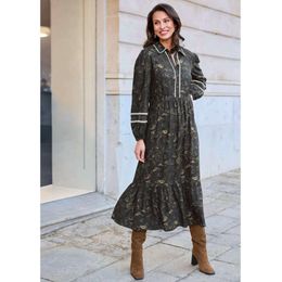 Alba Moda Boho-Kleid mit Blumenprint und Spitze in schwarz / multicolor | Gr.: 40