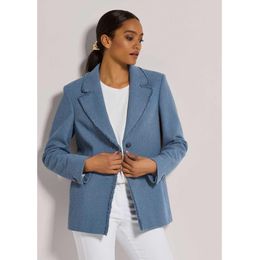 Madeleine Mode MADELEINE Longblazer mit Struktur in stahlblau | Gr.: 44