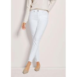 Madeleine Mode MADELEINE Mid Waist Skinny-Hose mit Fransen in wollwei&szlig; | Gr.: 22