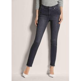Madeleine Mode MADELEINE Mid Waist Skinny-Hose mit Fransen in grey | Gr.: 40