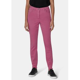 Madeleine Mode MADELEINE Mid Waist Skinny-Hose mit Fransen in erika | Gr.: 17