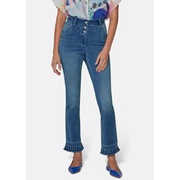 Madeleine Mode MADELEINE Jeans mit Plissee-Saum in blue | Gr.: 19