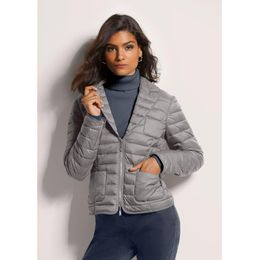 Madeleine Mode MADELEINE Wattierte Damenjacke mit sportivem Touch in steingrau | Gr.: 34