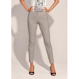 Madeleine Mode MADELEINE Schlanke Stretch-Hose mit Vichy-Karo in cappuccino | Gr.: 22