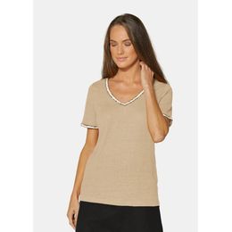 Madeleine Mode MADELEINE Kurzarm-Shirt aus Leinen in natur / multicolor | Gr.: 34