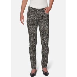 Madeleine Mode MADELEINE Jeans mit Leomuster in wollwei&szlig; / multicolor | Gr.: 19
