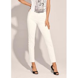 Madeleine Mode MADELEINE Schlanke Stretch-Hose mit Vichy-Karo in wollwei&szlig; | Gr.: 46