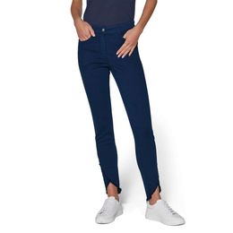 Madeleine Mode MADELEINE Verk&uuml;rzte 5-Pocket-Hose mit Fransen in marine | Gr.: 46