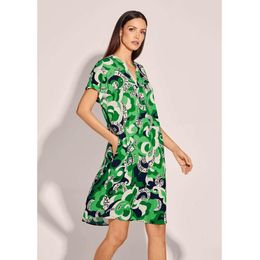 Madeleine Mode MADELEINE Midi-Kleid mit grafischem Print in gr&uuml;n / marine / ecru | Gr.: 34