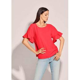 Madeleine Mode MADELEINE Oversized-Bluse mit Volants, Kurzarm in koralle | Gr.: 36