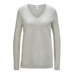 Madeleine Mode MADELEINE Kaschmirpullover mit V-Ausschnitt in ecru | Gr.: 40