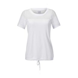 Madeleine Mode MADELEINE Luftiges T-Shirt mit transparenten Details in wei&szlig; | Gr.: 44