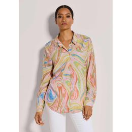 Madeleine Mode MADELEINE Longbluse mit Unikat-Print in wei&szlig; / gelb / blau | Gr.: 44