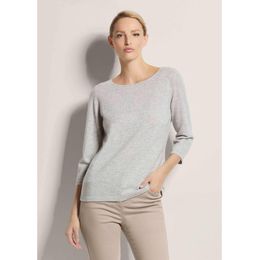 Madeleine Mode MADELEINE Kaschmirpullover mit U-Boot-Ausschnitt in silbergrau / melange | Gr.: 36