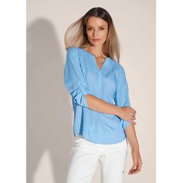 Madeleine Mode MADELEINE Schlupf-Bluse mit &Auml;rmelriegeln in himmelblau | Gr.: 42