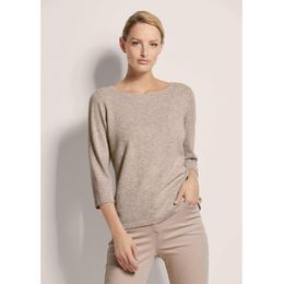 Madeleine Mode MADELEINE Kaschmirpullover mit U-Boot-Ausschnitt in taupe / melange | Gr.: 34