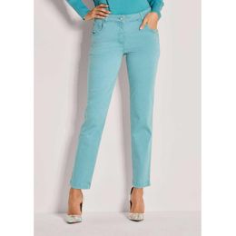 Madeleine Mode MADELEINE Schlanke Five-Pocket mit Stretch-Komfort in aqua | Gr.: 46