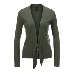 Madeleine Mode MADELEINE Kaschmir-Strickjacke mit tiefem V-Ausschnitt und Bindeband in bambusgr&uuml;n | Gr.: 34