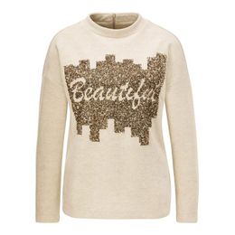 Madeleine Mode MADELEINE Sweatshirt mit Pailletten in helltaupe / melange | Gr.: 40