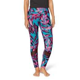 Madeleine Mode MADELEINE Leggings mit Leo-Print und Mesheins&auml;tzen in t&uuml;rkis / multicolor | Gr.: 34