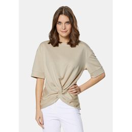 Madeleine Mode MADELEINE Halbarm-Sweatshirt mit Knoten-Effekt in kiesel | Gr.: 38