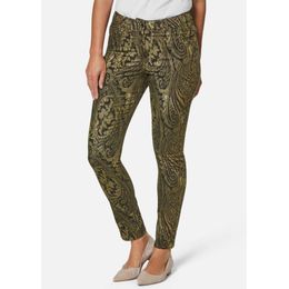 Madeleine Mode MADELEINE Paisley-Hose in samtiger Stretch-Qualit&auml;t in khaki / multicolor | Gr.: 17