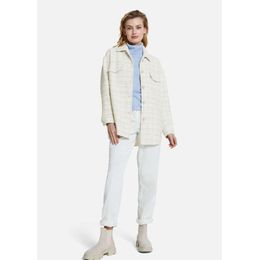 Madeleine Mode MADELEINE Elegante Longjacke in wollwei&szlig; / himmelblau | Gr.: 38