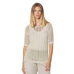Madeleine Mode MADELEINE Luftiger Sommerpullover mit Ajour-Muster in kitt | Gr.: 34