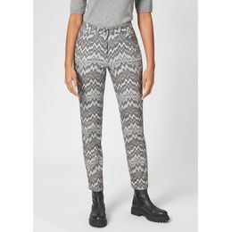 Madeleine Mode MADELEINE Bedruckte 5-Pocket-Jeans in grau / multicolor | Gr.: 19