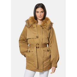 Madeleine Mode MADELEINE Parka mit Kapuze und abnehmbarem Fake-Fur in macadamia | Gr.: 42