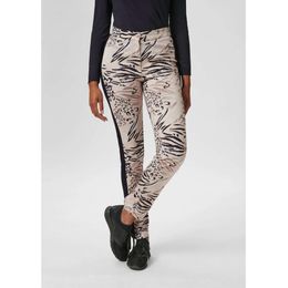 Madeleine Mode MADELEINE Slimline-Hose mit abstraktem Print und Zierstreifen in schwarz / multicolor | Gr.: 42