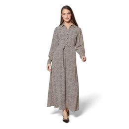 Madeleine Mode MADELEINE Langes Hemdblusenkleid mit Unikat-Print in espresso / multicolor | Gr.: 38
