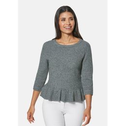 Madeleine Mode MADELEINE Pullover mit Sch&ouml;&szlig;chen in grau / melange | Gr.: 40